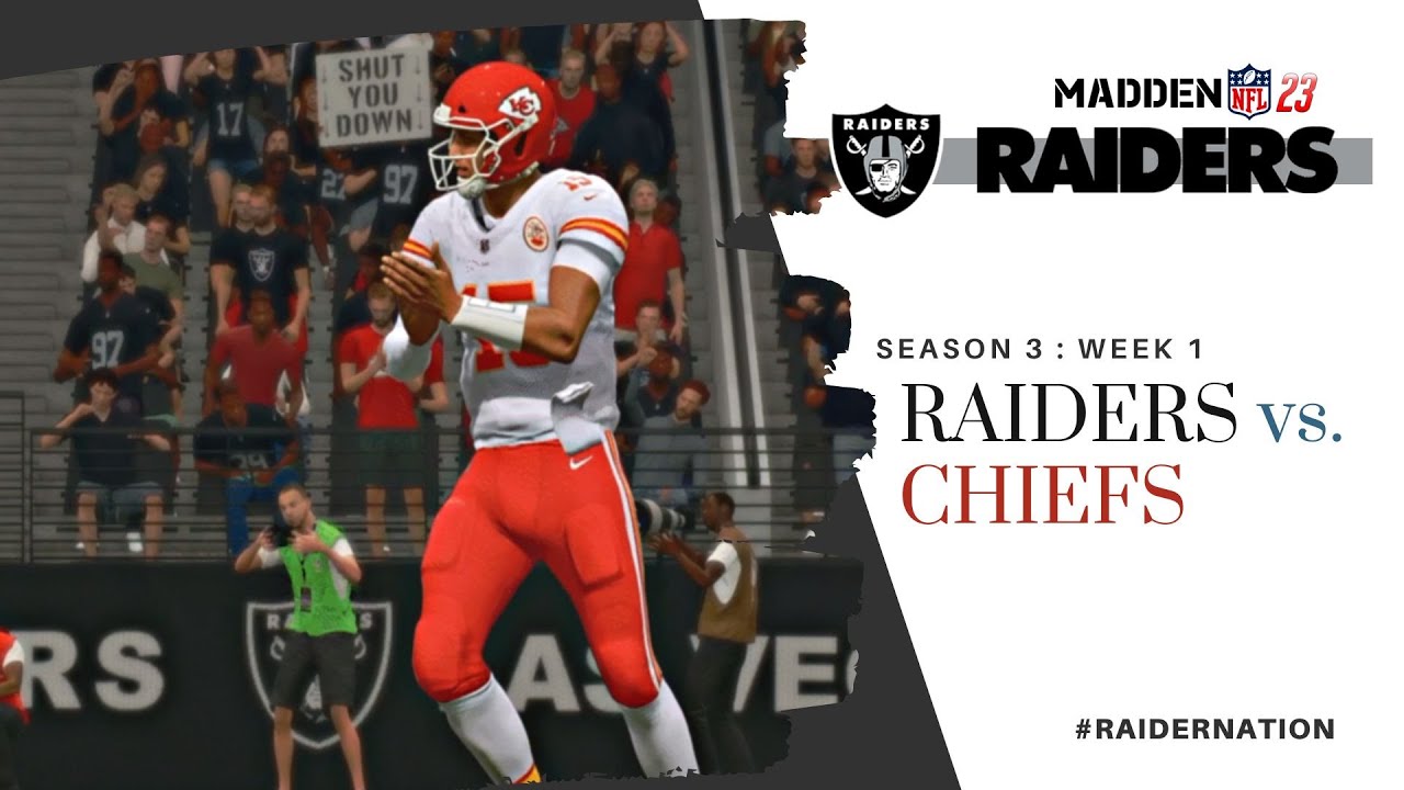 Season Opener With Mahomes Goes to OT | Madden 23 Raiders Franchise ...