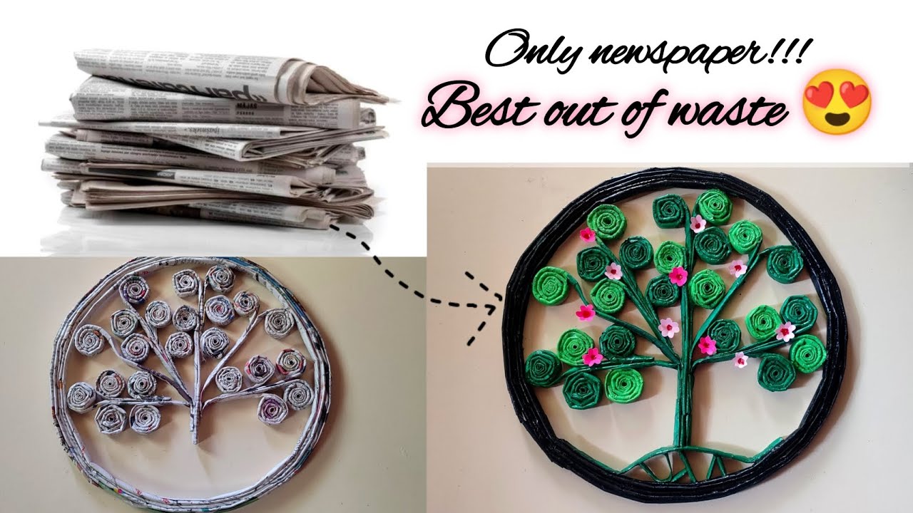 Newspaper craft | Waste materials craft | Best out of waste | - YouTube