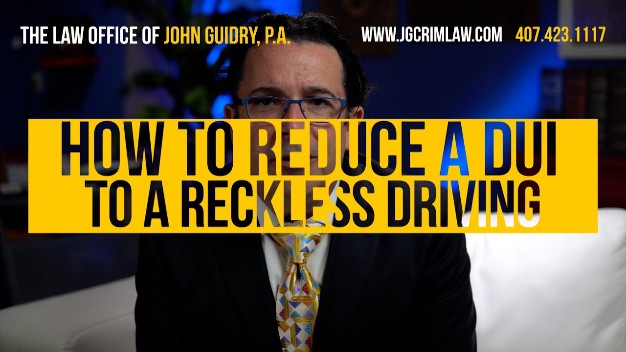 How to Reduce a DUI to a Reckless Driving - YouTube