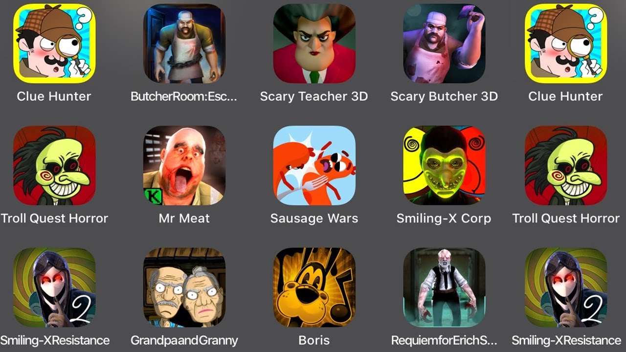 Clue Hunter,Butcher Room Escape,Scary Teacher 3D,Scary Butcher 3D,Troll ...