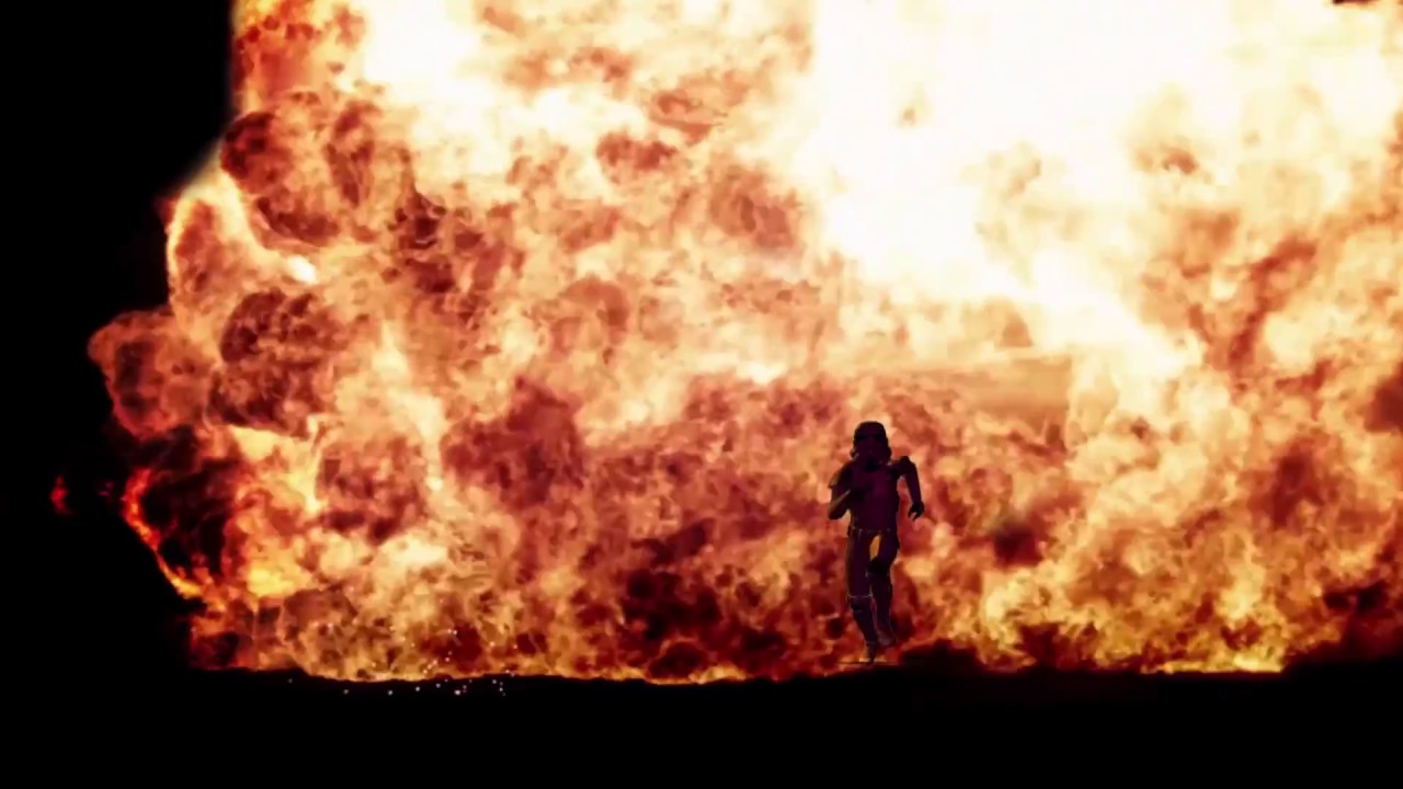 stormtrooper fleeing explosion 2 versions and 2 greenscreens - YouTube