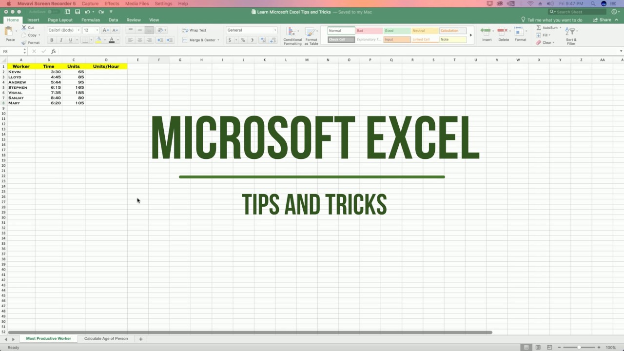 How To Find the Most Productive Worker Using Microsoft Excel Formula ...