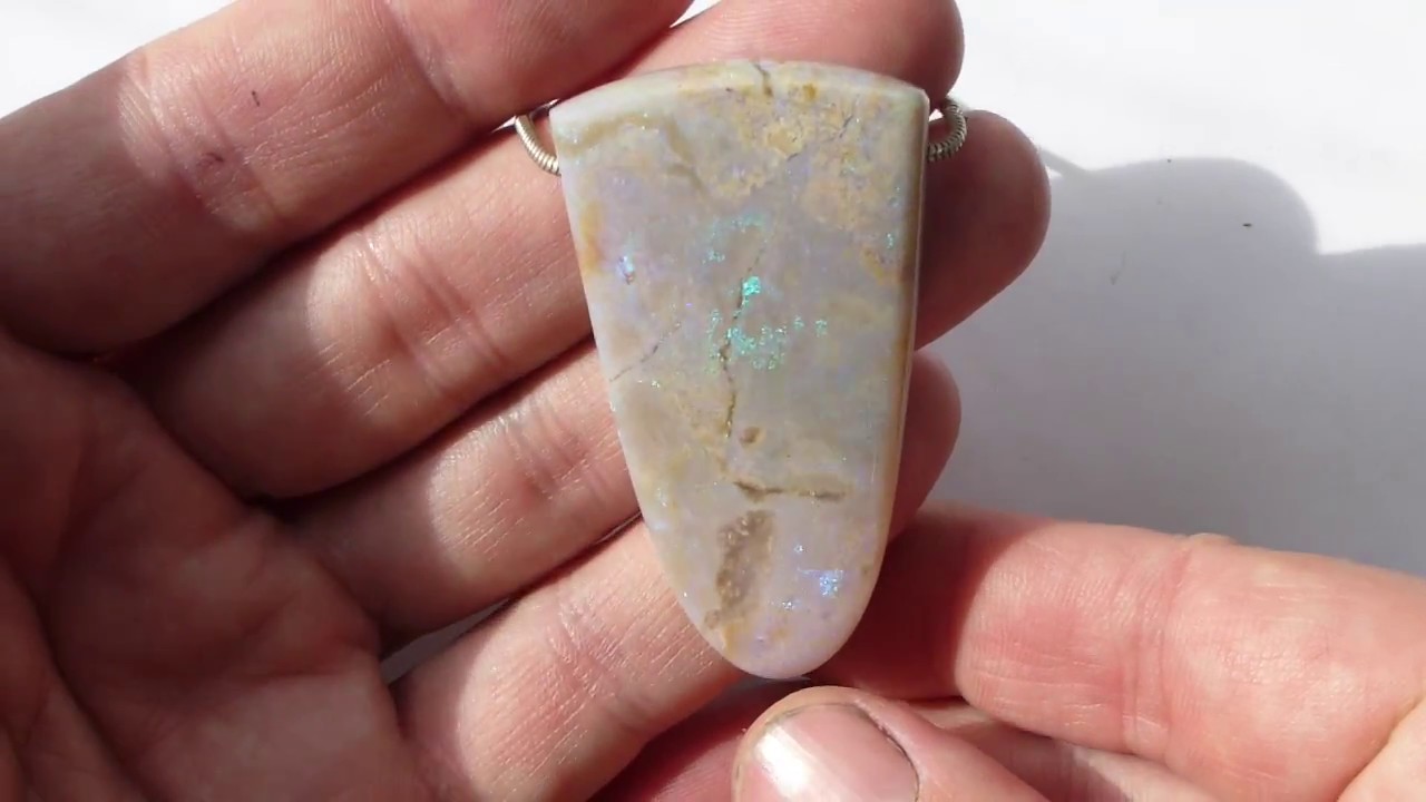 DVH 86ct Coober Pedy Australian Opal Shield Focal Bead 57x31x8 (7975 ...