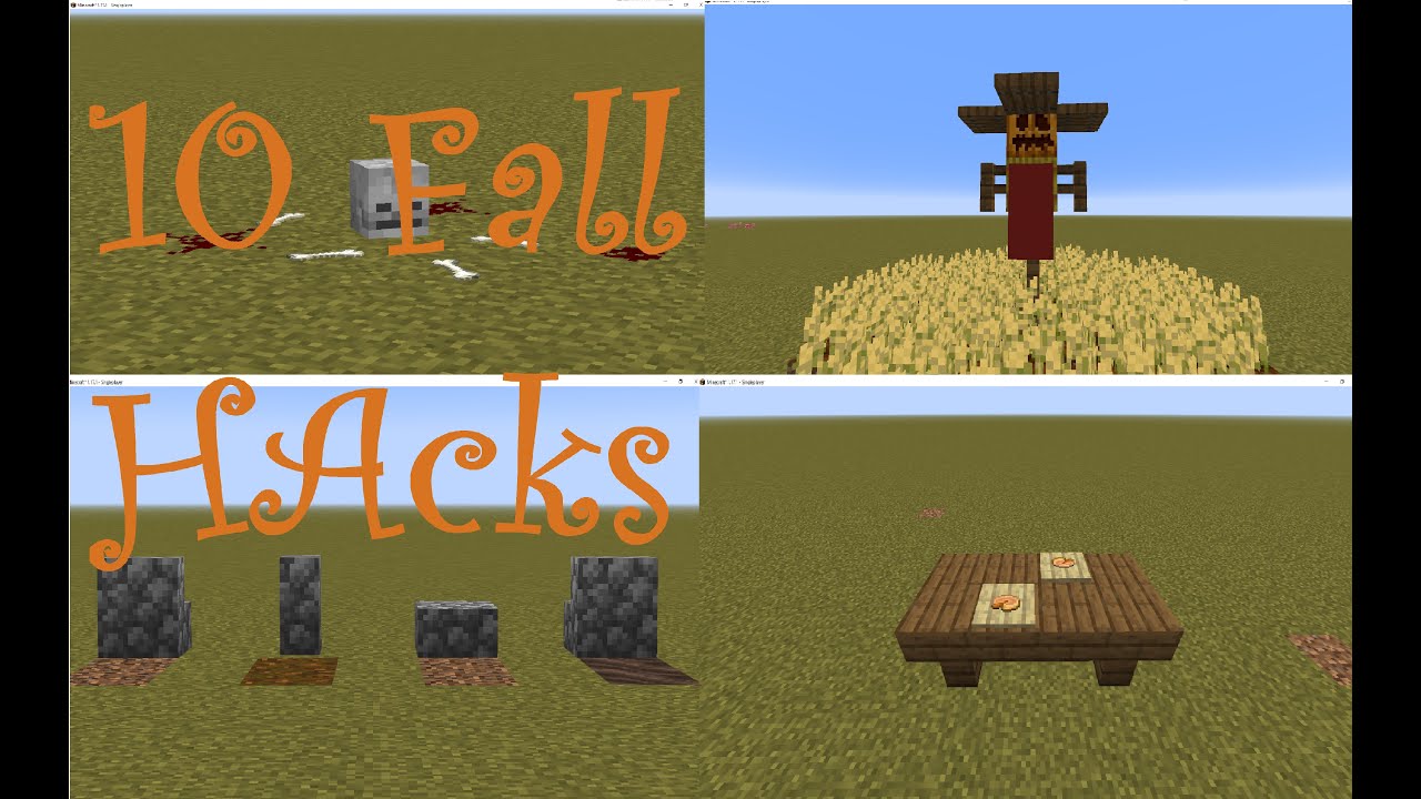 10 minecraft fall build hacks - YouTube