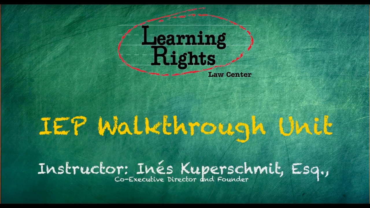 Learning Rights The Law An IEP Walkthrough - YouTube