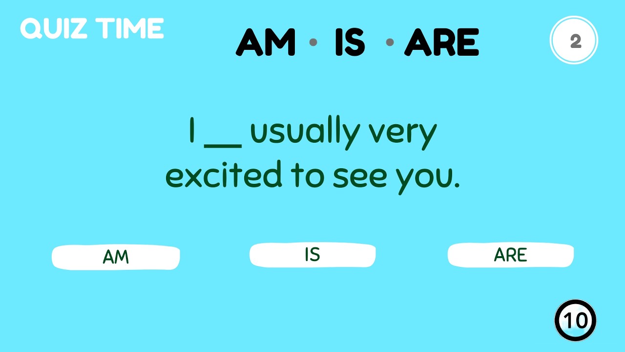 Do you know 'To Be'? Take This 10-Question Test! AM? IS? ARE? Are you a ...