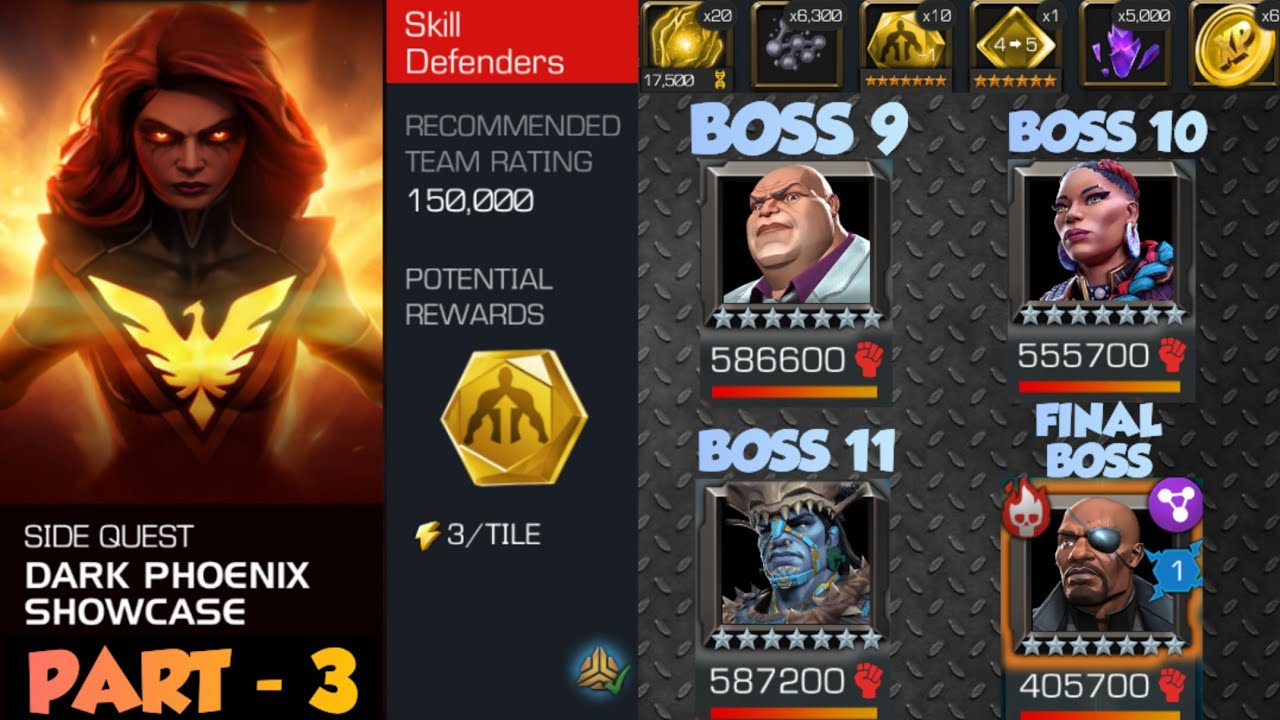 MCOC DARK PHOENIX SHOWCASE (SKILL - DEFENCE) PART - 3 IN HINDI #marvel ...