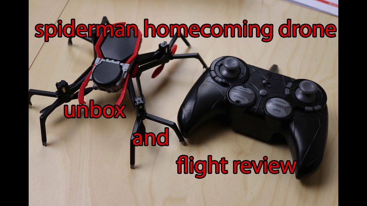 SPIDER DRONE ,SPIDERMAN HOMECOMING 2017 DRONE REVIEW - YouTube