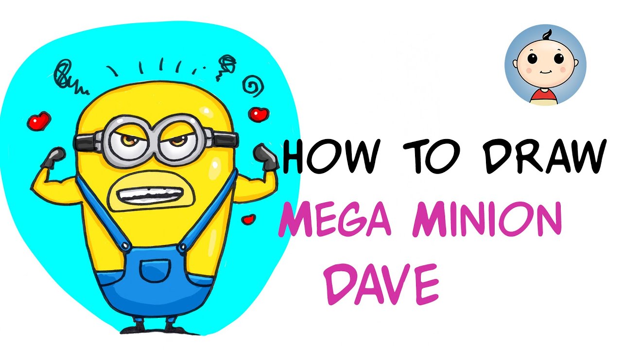 How to Draw Mega Minion Dave From Despicable me 4 easy tutorial step by ...
