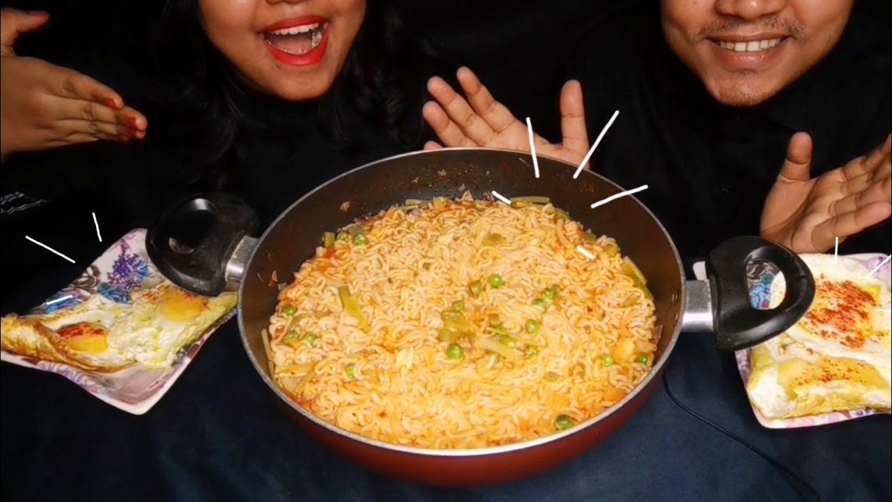 ASMR eating Chings Hot garlic ramen। 🍜 Will we be able to finish it? 😃😃 ...