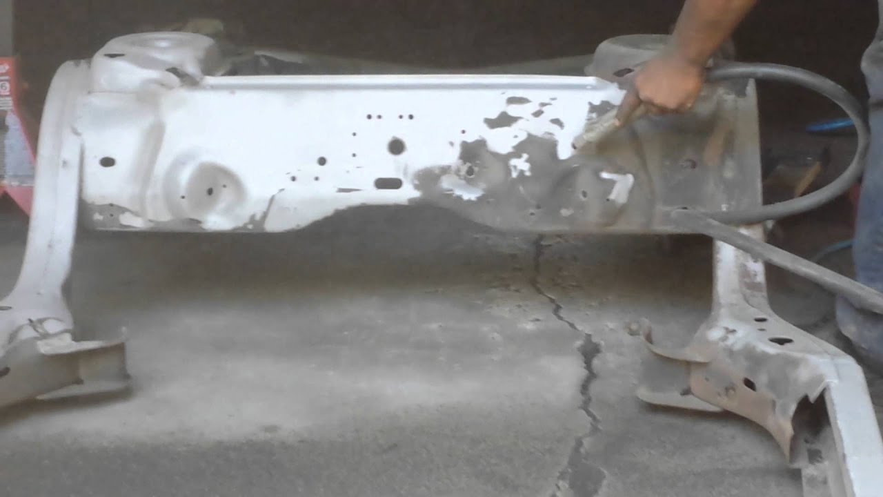 Abrasive blasting car frame vid 1 - YouTube