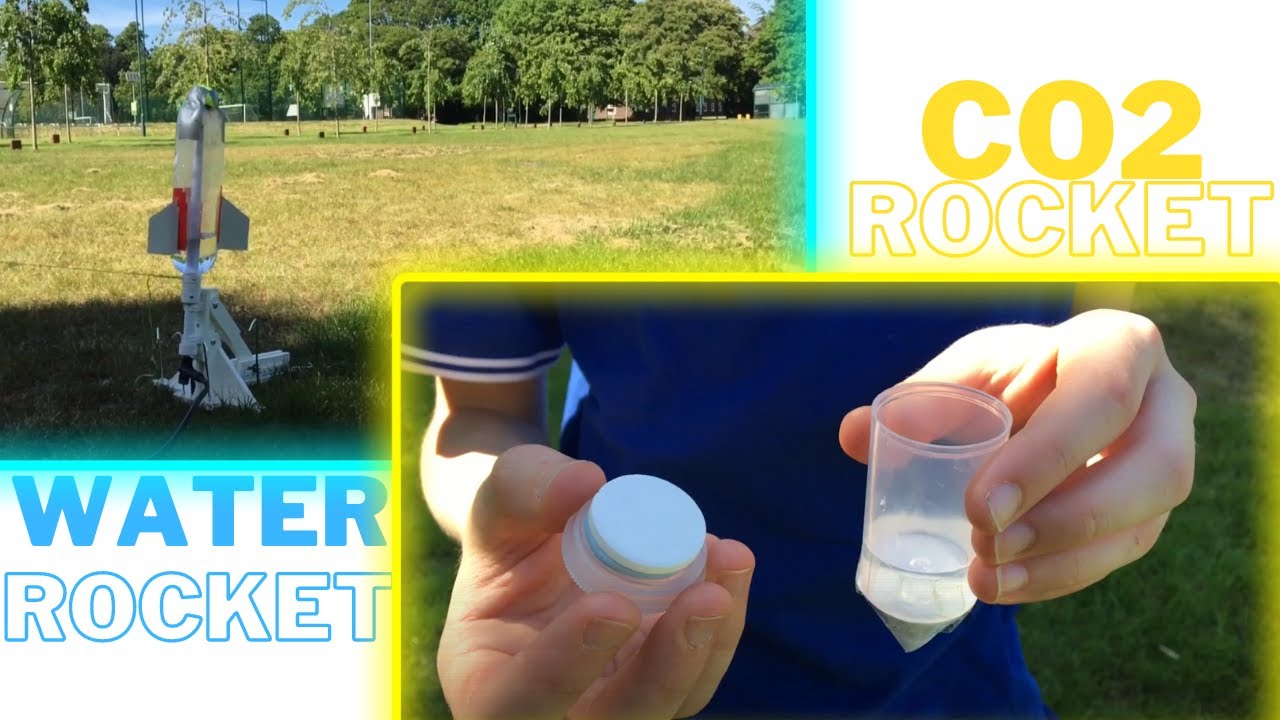 Launching co2, water, air and solid fuel rockets - YouTube