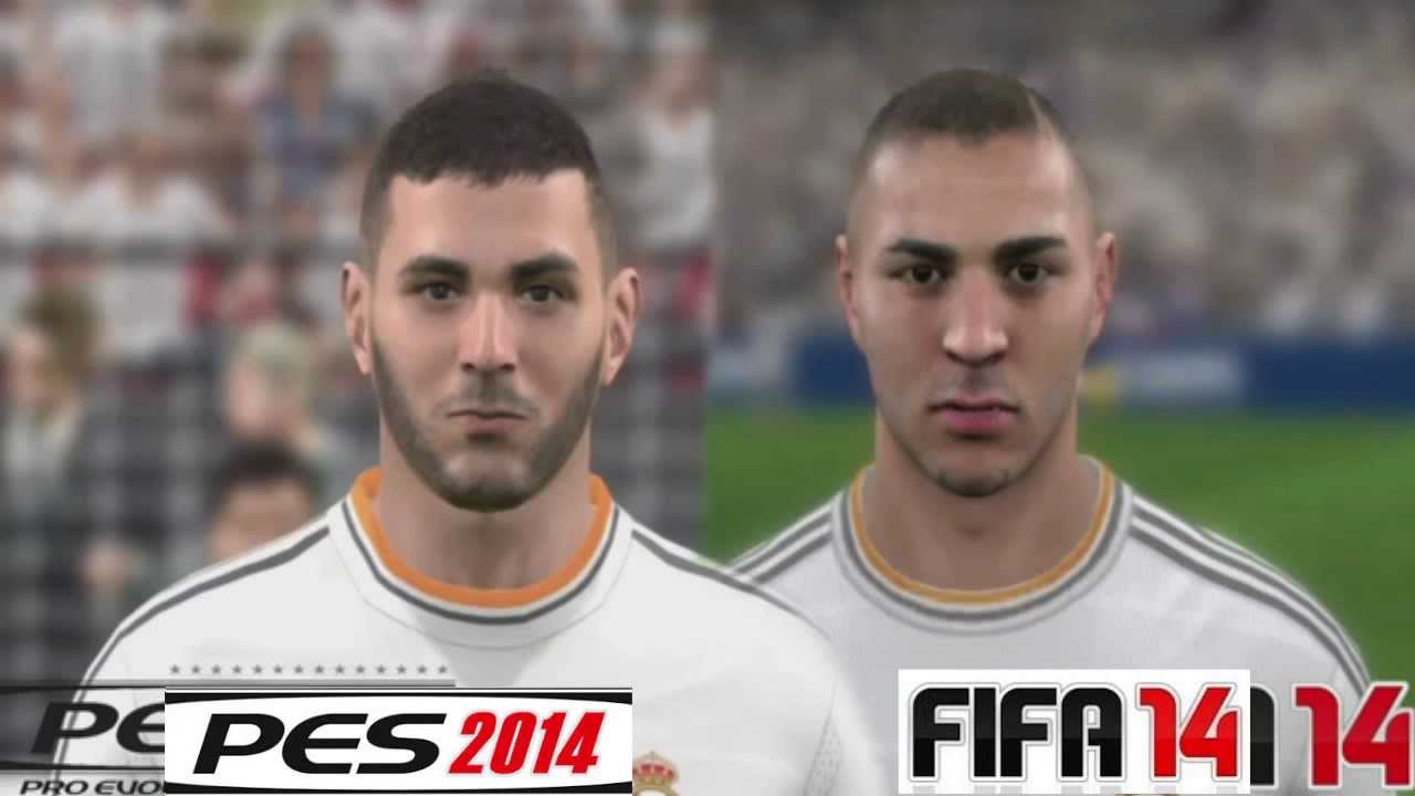 PES 2014 VS FIFA 14 FACES/CARAS REAL MADRID F.C HD - YouTube