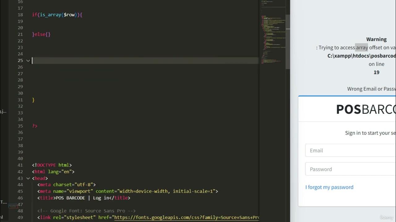 Lecture - 14 Login Page Part 03 Error | Point of Sales Complete Development | in PHP, SQL & JS ...