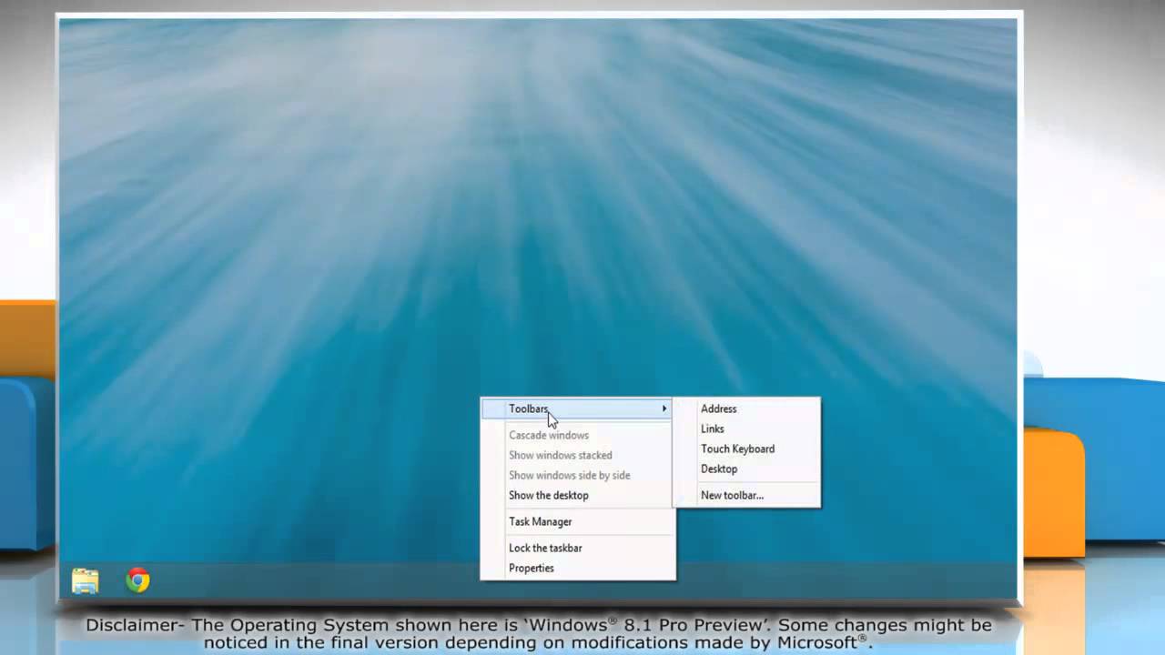 How to add a toolbar to the taskbar in Windows® 8.1 - YouTube