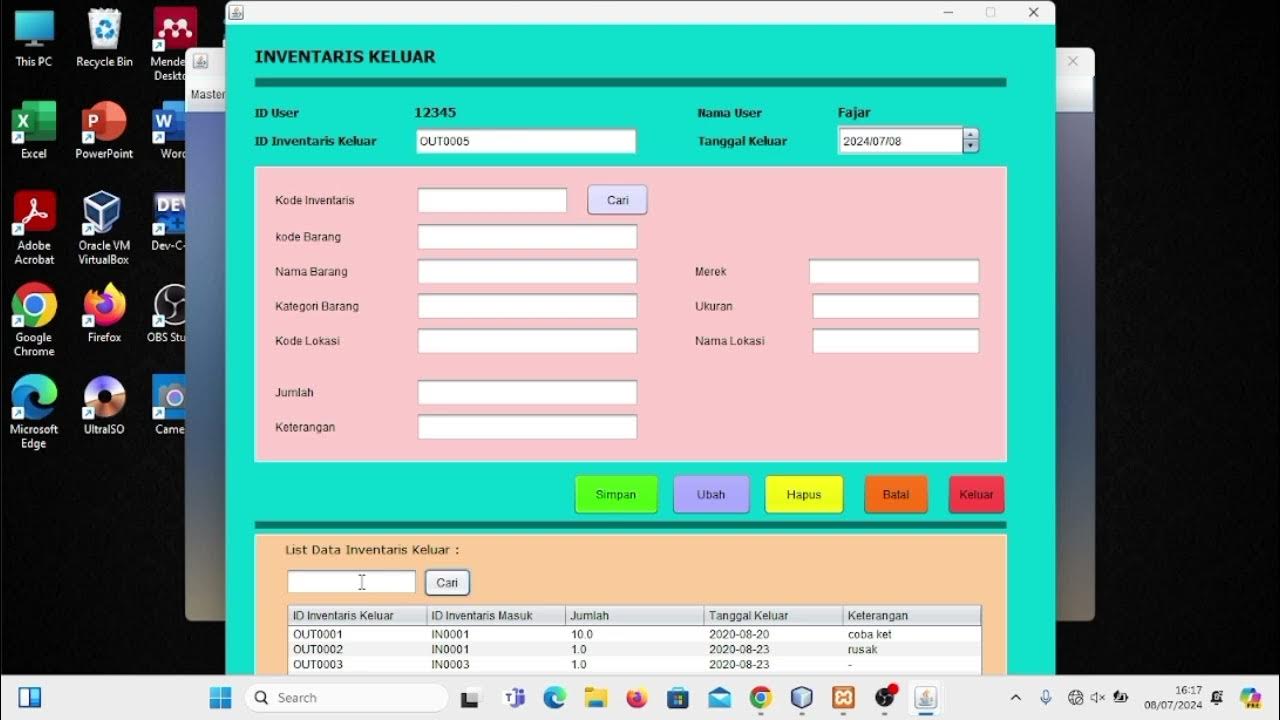 Aplikasi Pengolahan data barang Inventaris Berbasis Gui di Java ...