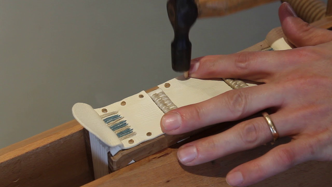 Romanesque binding: attaching trenails. - YouTube