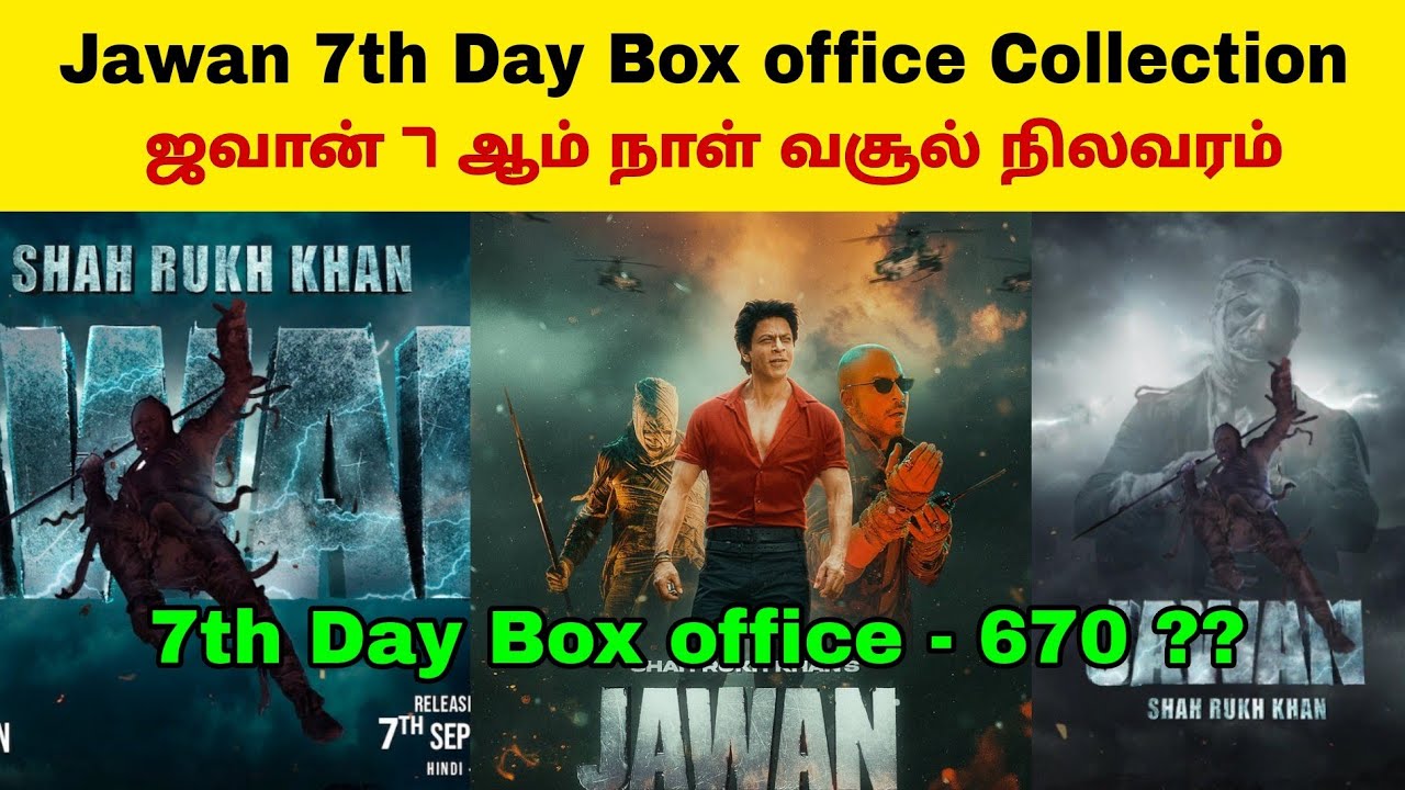 Jawan movie 7th day total worldwide box office collection | Vedi Sound ...