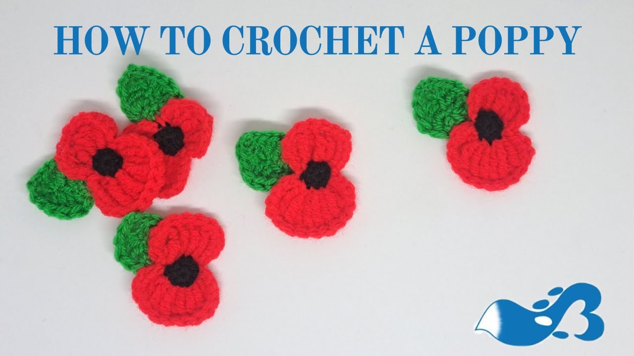 How to crochet a poppy / remembrance poppy - YouTube