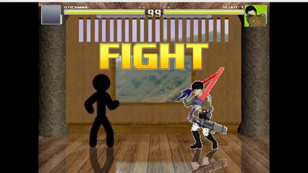 Mugen Stickman Vs Eren Attack on Titan Fighting game - YouTube