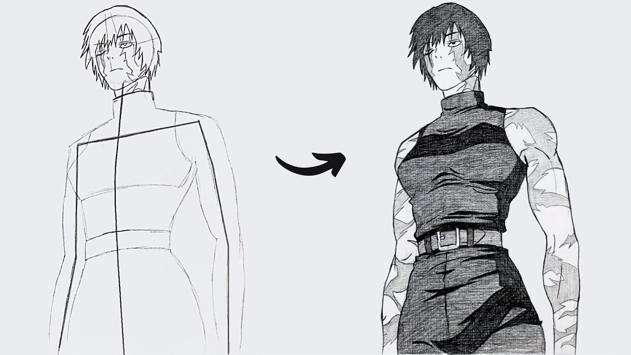 How to Draw Maki Zenin Step by Step | Jujutsu Kaisen Season 3 - YouTube