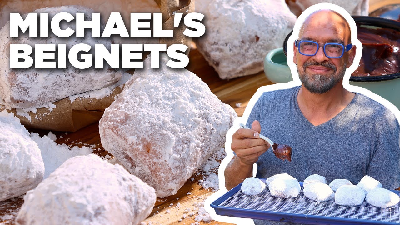 Michael Symon's Beignets with Chicory Chocolate Sauce | Symon Dinner's ...