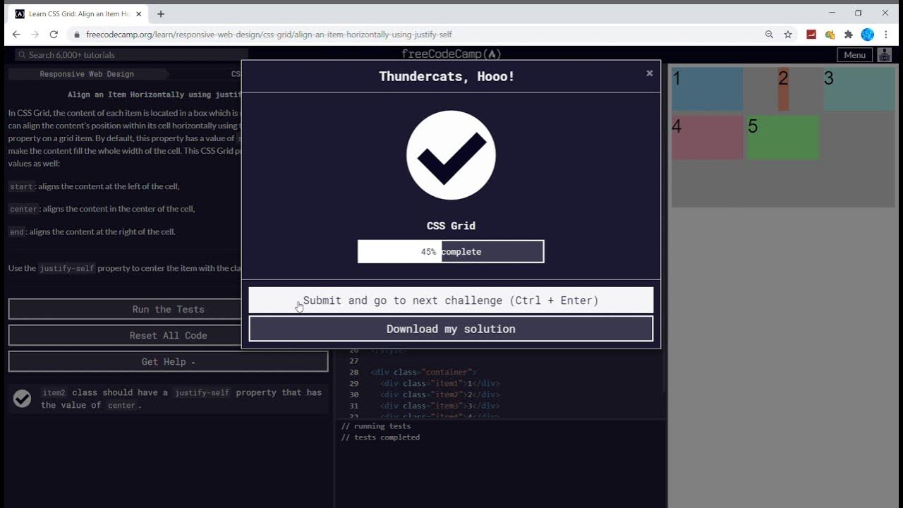 CSS Grid (10/22) | Align an Item Horizontally using justify-self | freeCodeCamp - YouTube