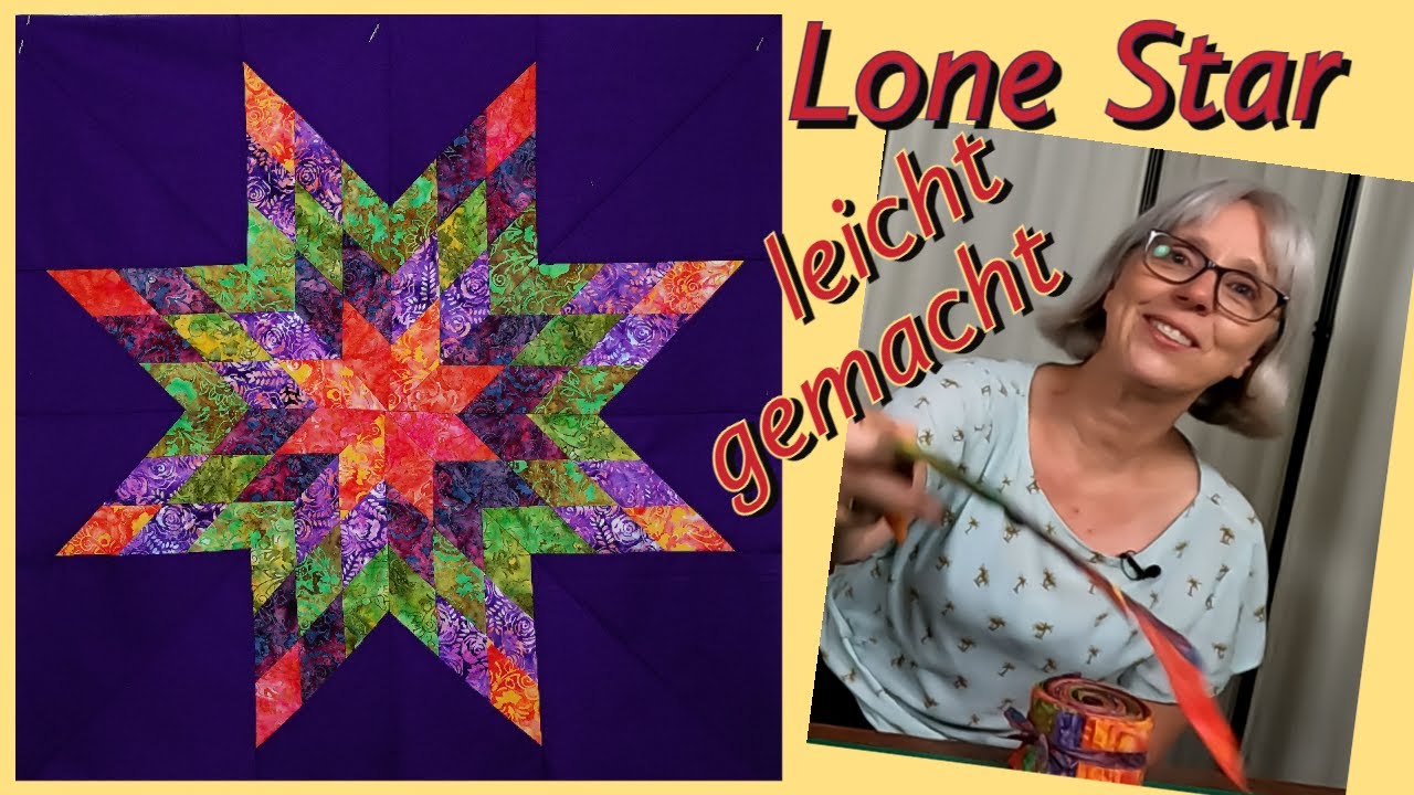 Wie geht der Lone Star Jelly Roll Patchwork Block? - YouTube