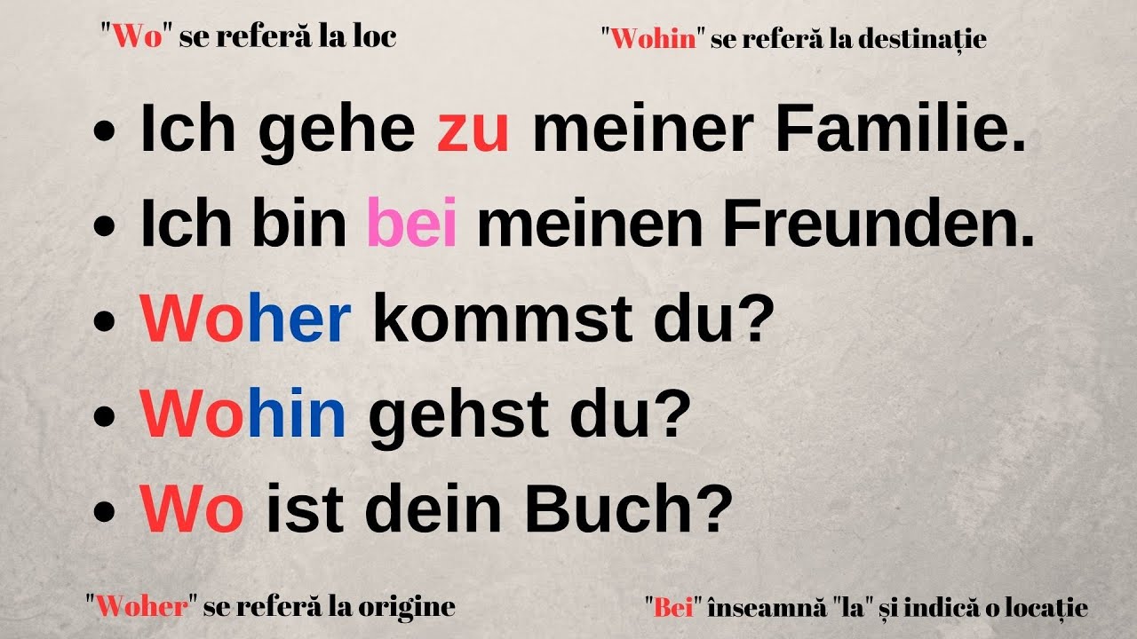 wo, wohin, woher,zu, Präpositionen, Deutsch lernen, Grammatik - YouTube