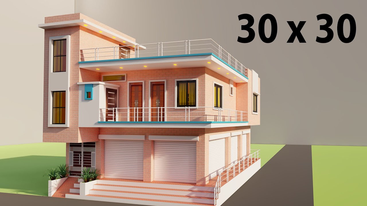 निचे दुकान पीछे और ऊपर मकान का नक्शा,30x30 Shop With House Planing,Best ...