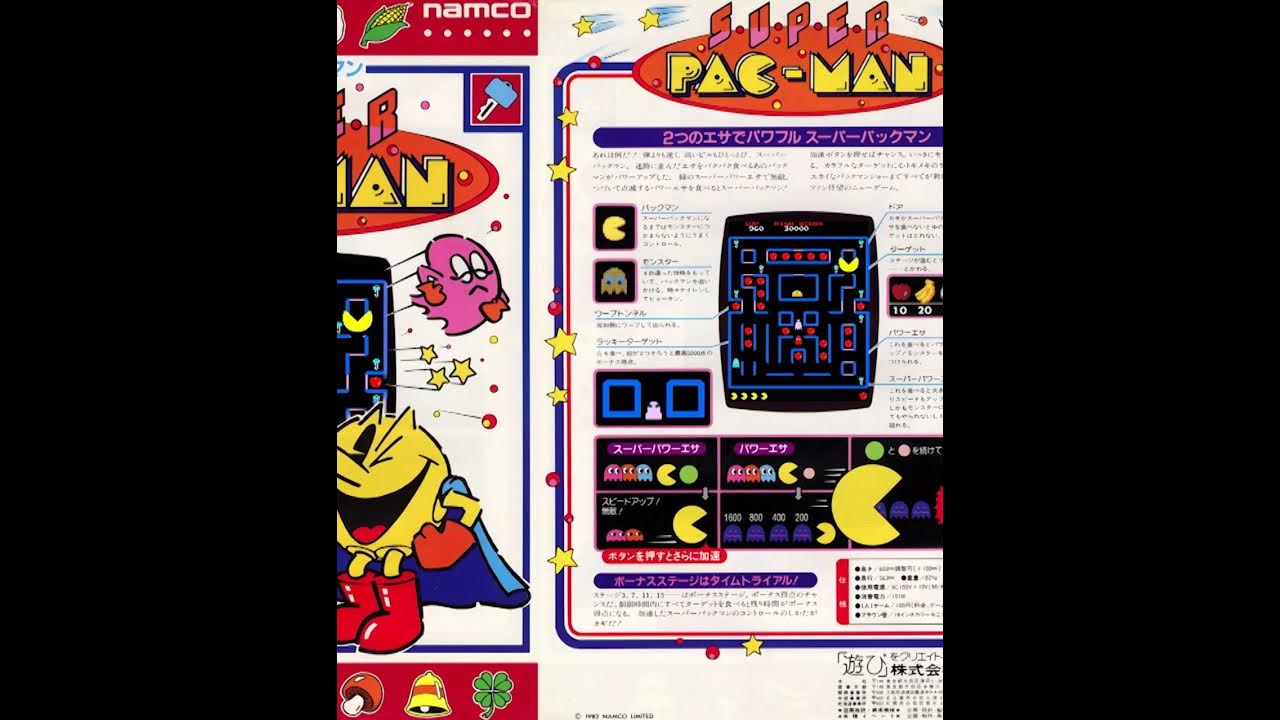 Super Pac Man 1982 Arcade Original Live Flyer #retrogaming #pacman #1980s - YouTube