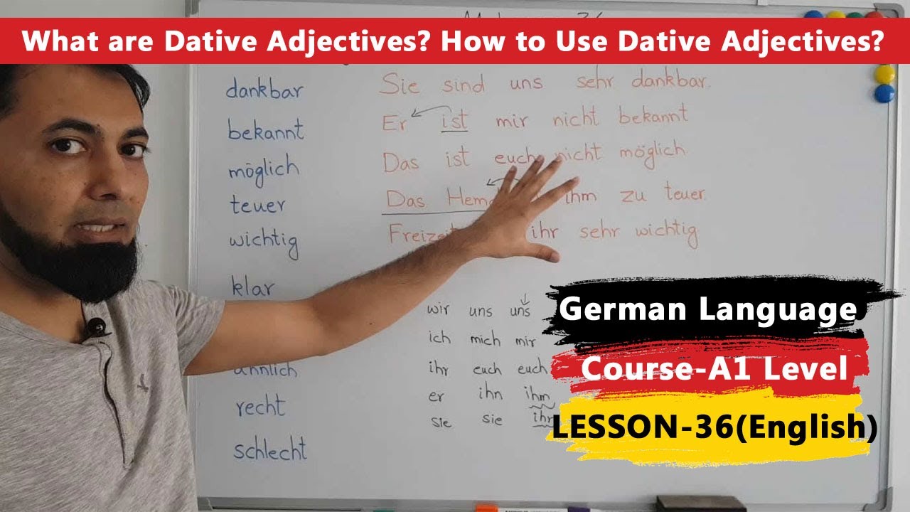A1 German Course | Lesson 36 | German Dative Adjective | Dative ...