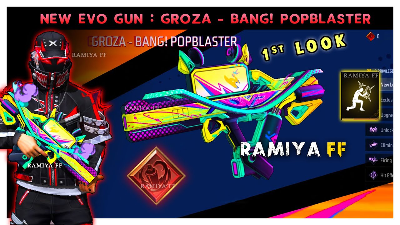 ⚪️ EVO GROZA FIRST LOOK | EVO GROZA BANG ! POPBLASTER | RAMIYA FF - YouTube