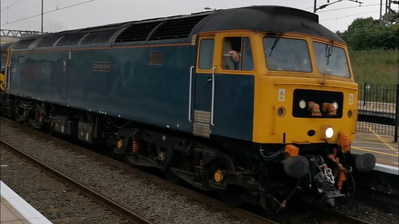 GBRF 47727 + EMR 360103 EMU & DB Cargo 66134 on Intermodal Trains Pass ...