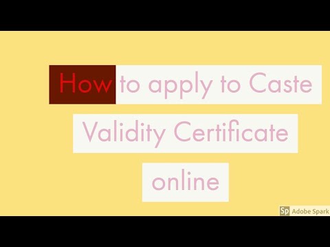 How to apply to Caste Validity certificate - YouTube