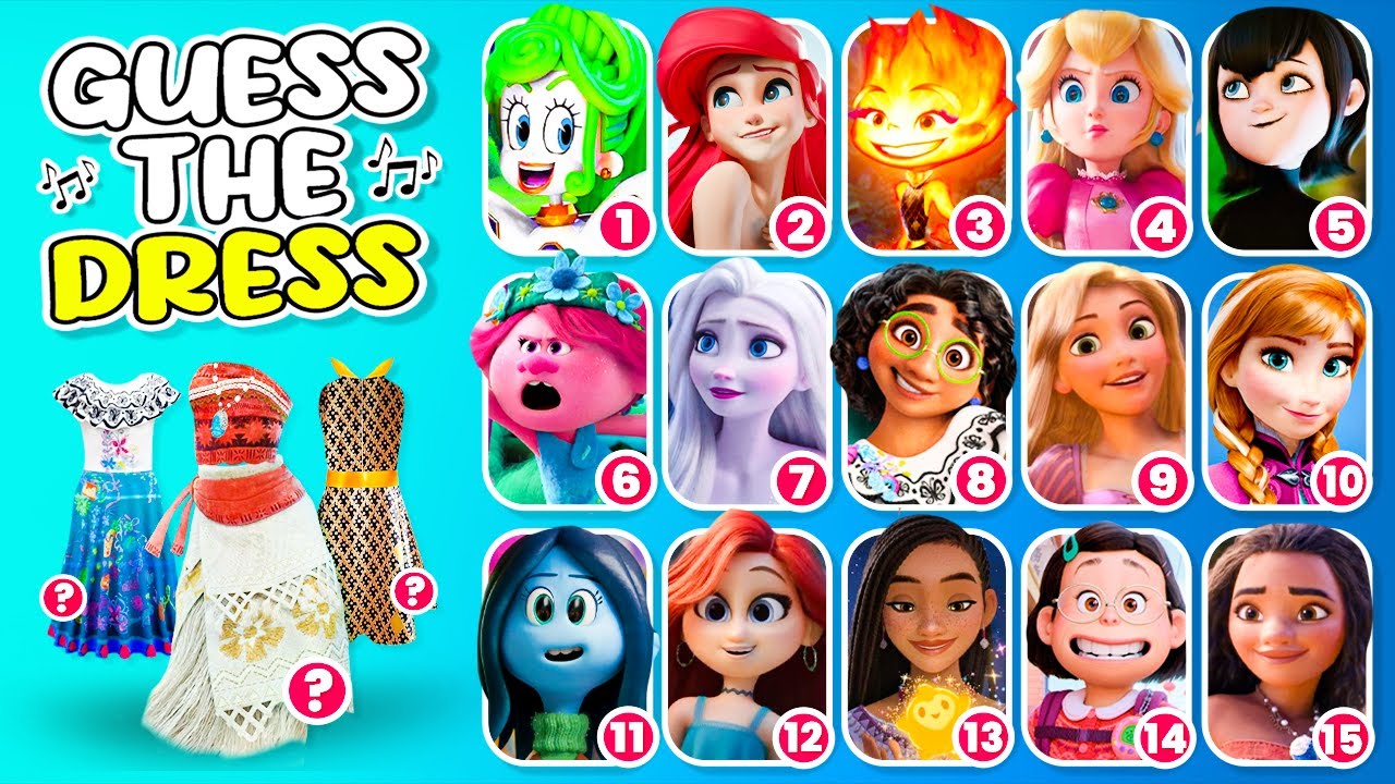 Video - BEST VIDEOS Guess the DRESS Disney, Dreamworks Characters by Tiny Quiz | Trolls 3 ...