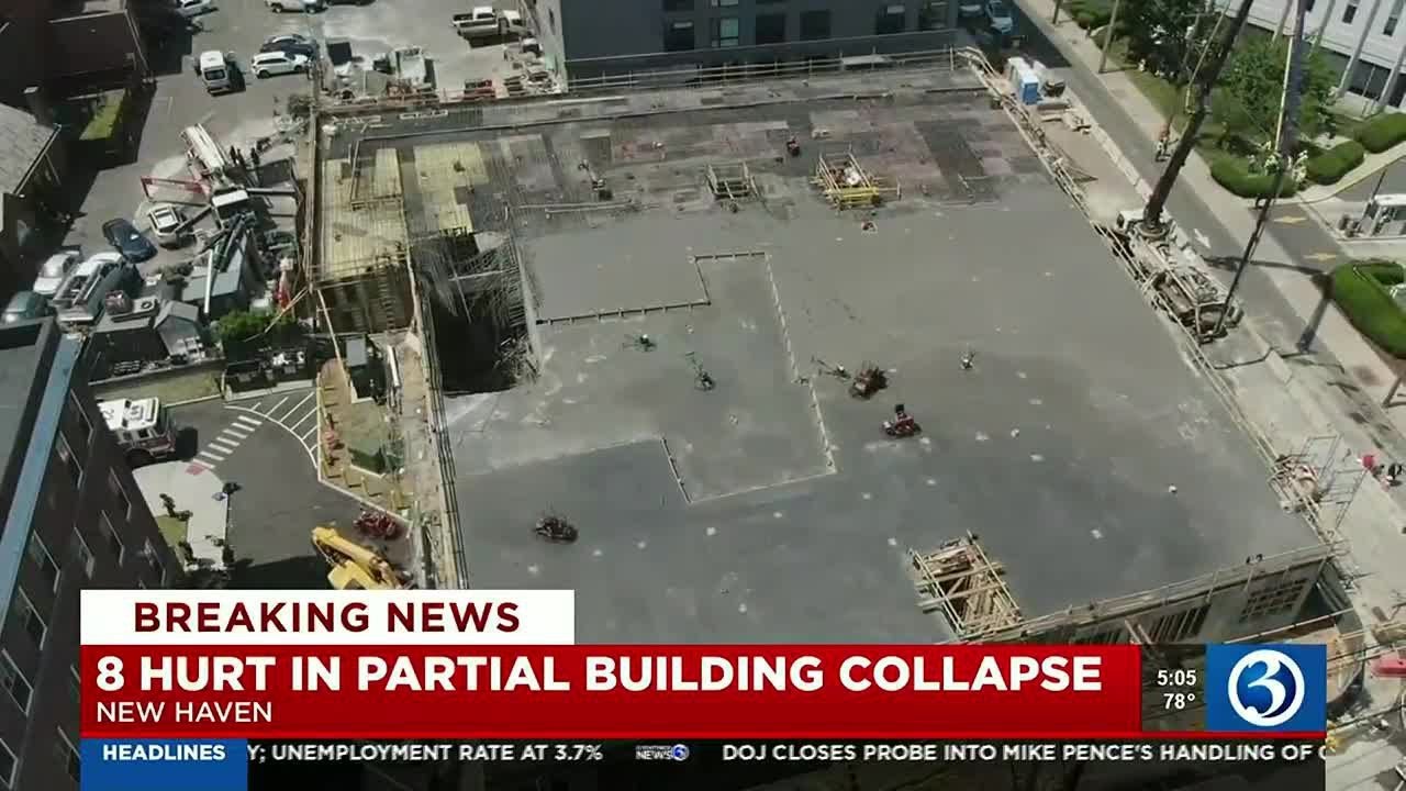 8 hurt in partial collapse at building under construction - YouTube