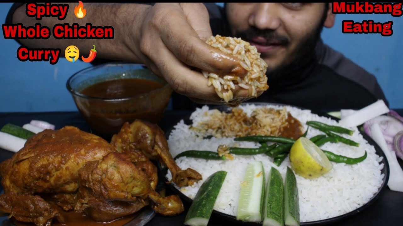 Spicy 🔥 Whole Chicken Curry With Rice | Big Bites 🤤 - YouTube