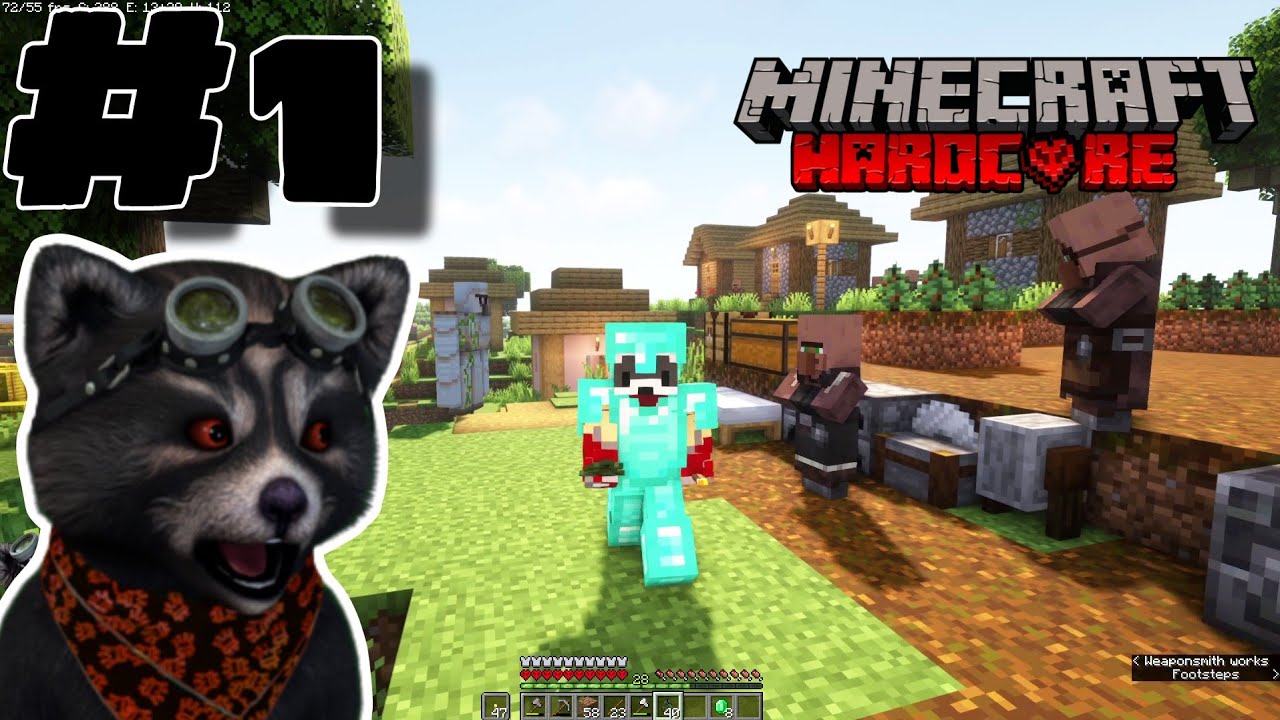 Villager & Full Diamond Armor - Minecraft Hardcore Series Part 1 - YouTube