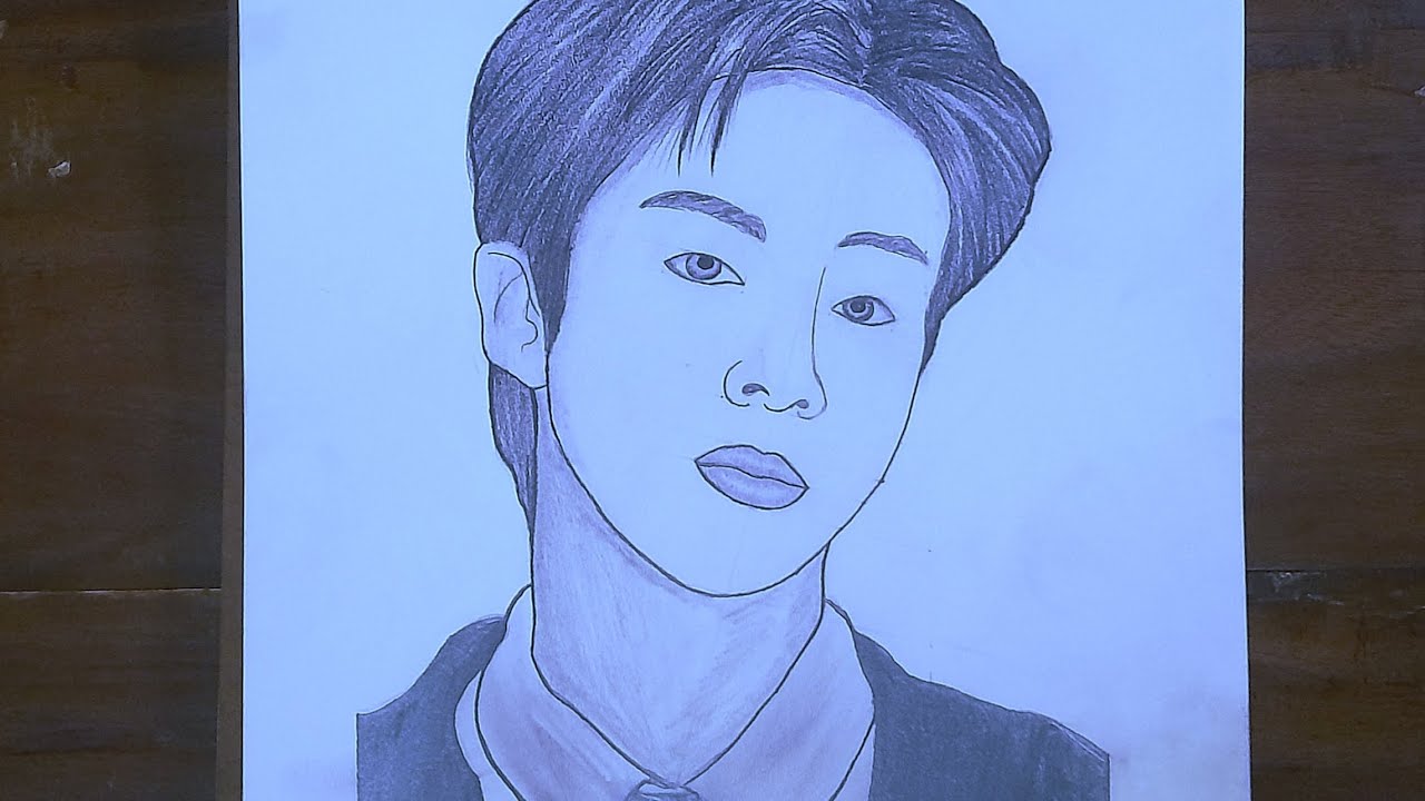 how to draw Bts jin (step by step)।। Bts art - YouTube