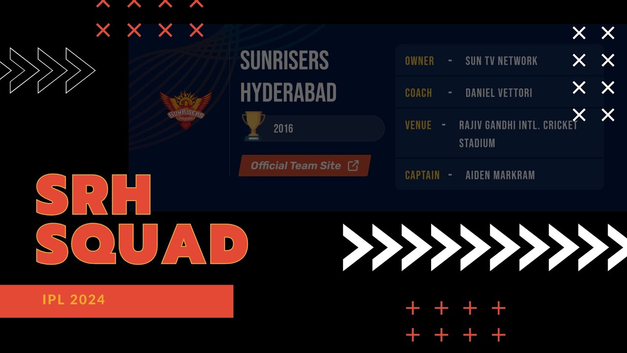 SRH SQUAD 2024 | SRH Players list 2024 | SRH | Aiden Markram | Pat ...