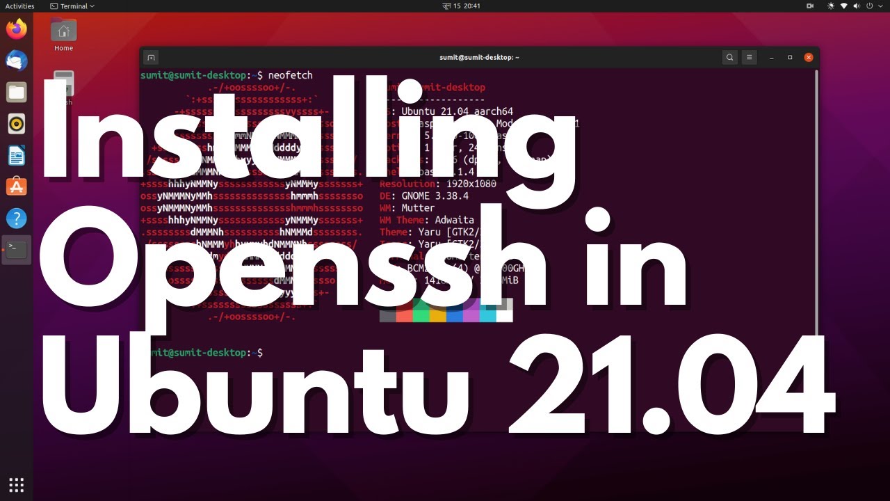 Installing openssh server in ubuntu 21.04 - YouTube