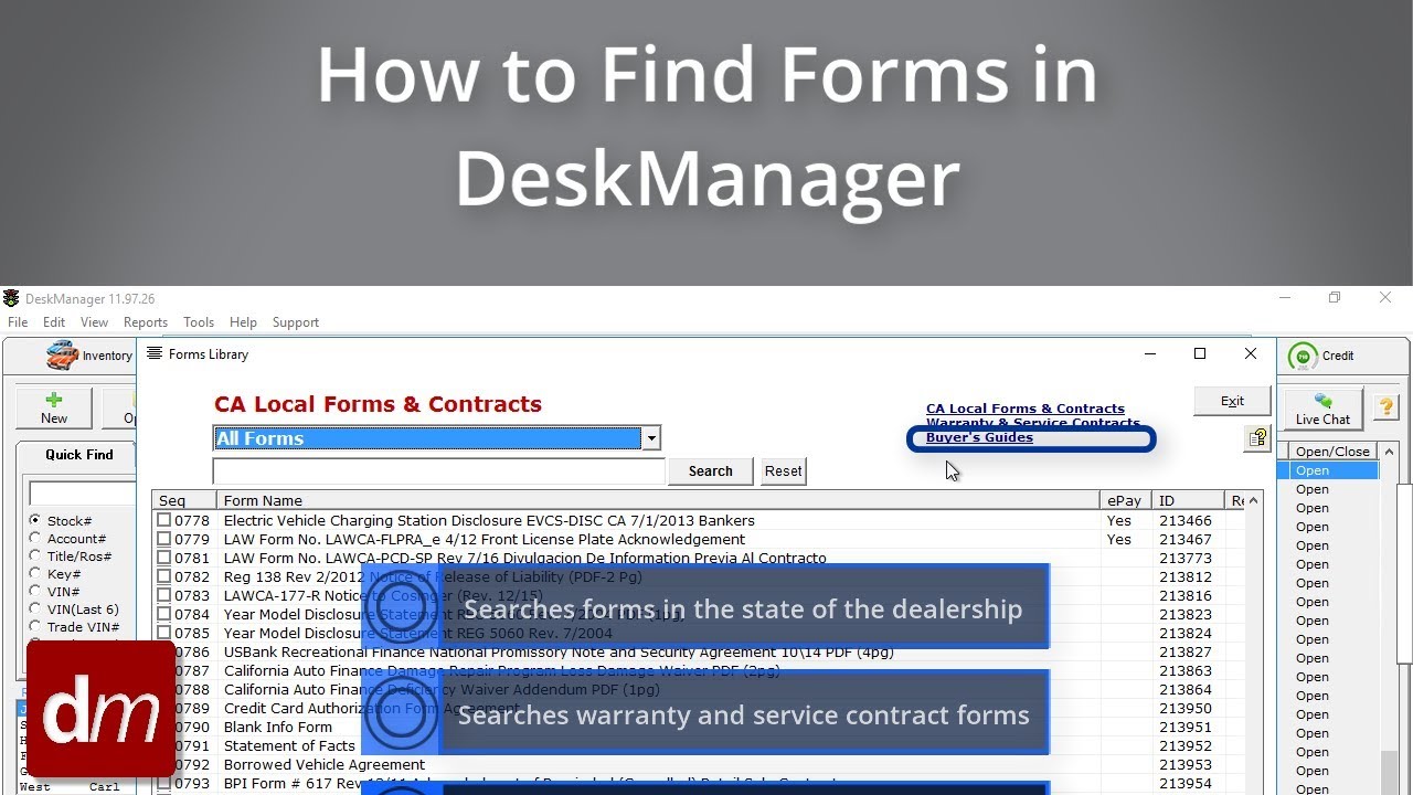 How to Find Forms in DeskManager - YouTube