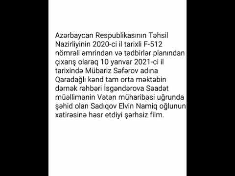 Şəhid Sadıqov Elvin Qaradağlı