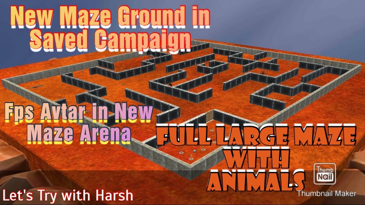 New Maze Ground in Saved Campaign | FPS Avtar & Animals in Red Maze ...