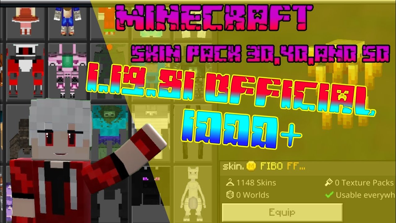 skin pack 4D and 5D 1000+ minecraft pe 1.19.81||MCPE OFFICIAL|FIBO FF ...
