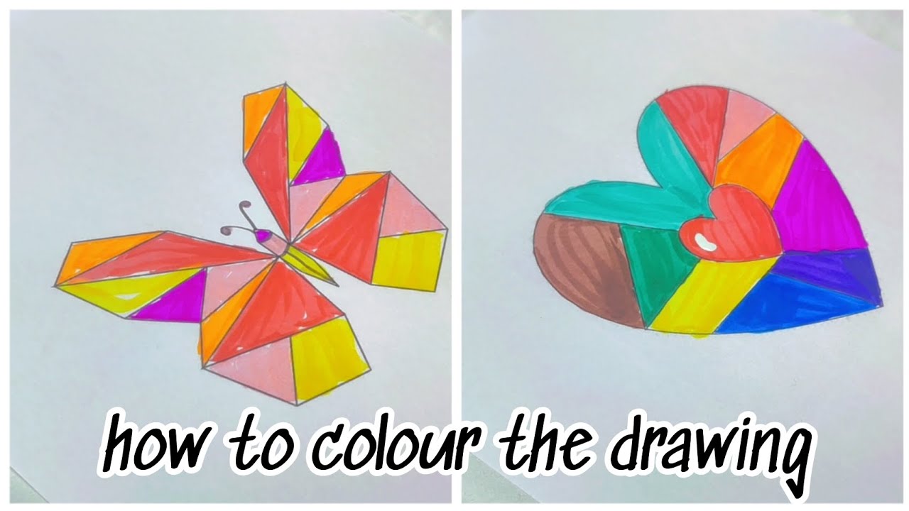 how to colour the drawing 💖 / easy drawing / paper craft/ colouring ...