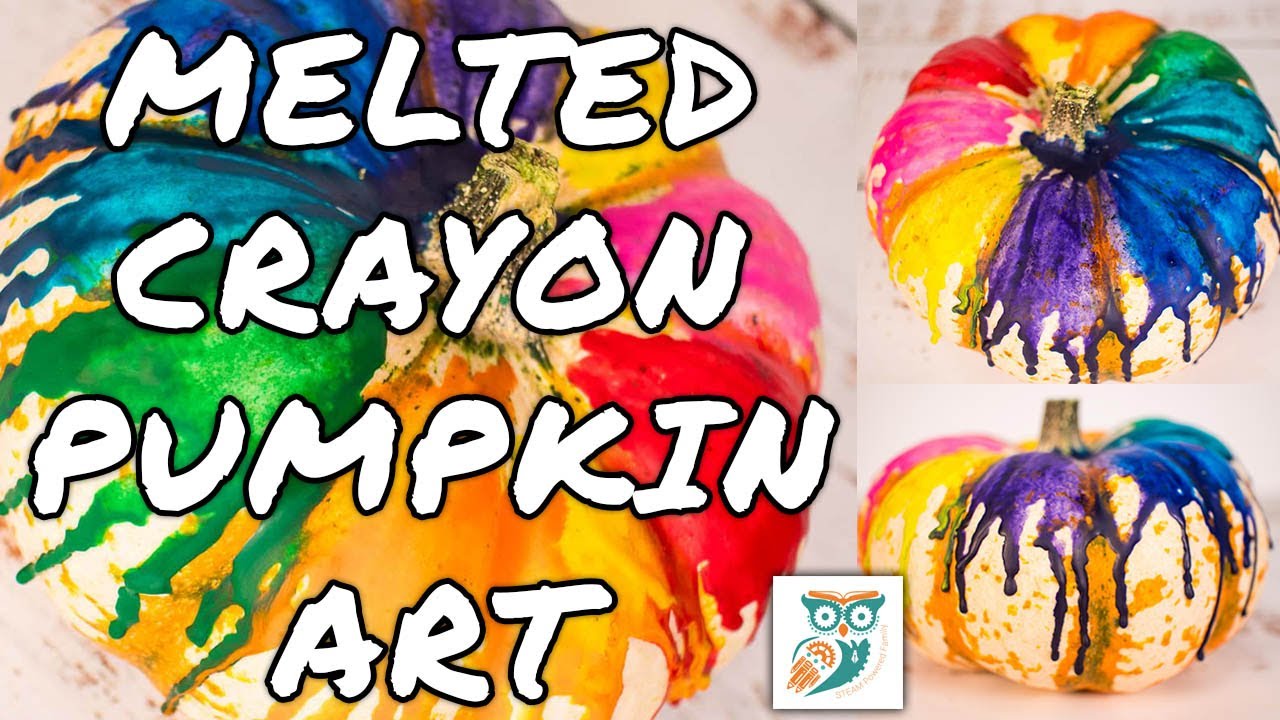 Melted Crayon Art Halloween Pumpkin - Halloween STEAM Project Idea for ...