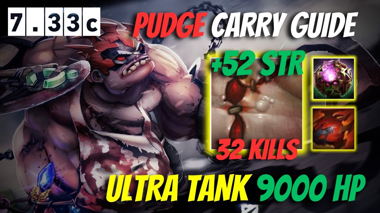 PUDGE 🔥🔥🔥 SAFELANE CARRY ULTRA TANK BEAST +53 STR CAN'T KILL THIS PUDGE ...