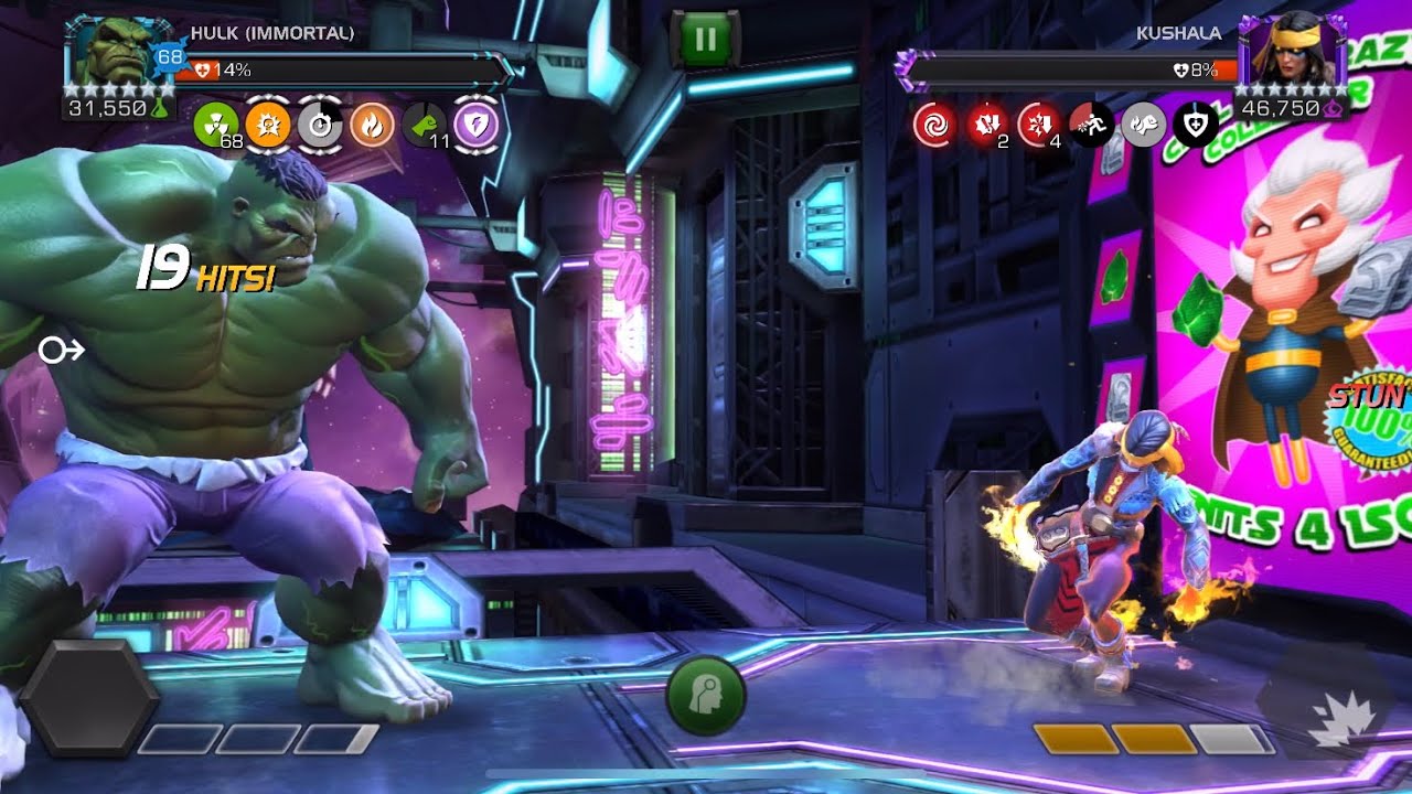 Immortal Hulk Crushing Kushala ! - marvel contest of champions - YouTube